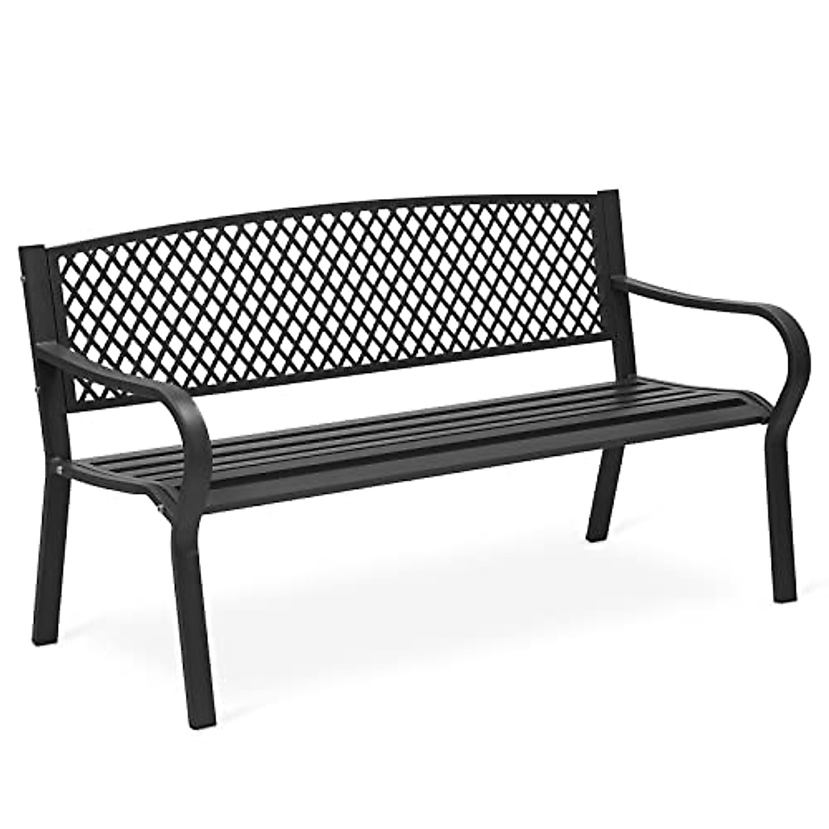 Outogether Steel Bench Sturdy Frame for Outdoor Patio Park Yard Porch Work Entryway Garden (Grey)