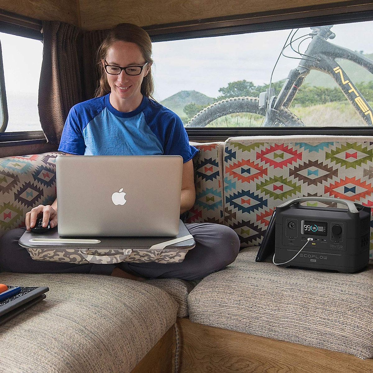 EF ECOFLOW RIVER 2 Max Solar Generator 512Wh Long-life LiFePO4 Portable Power Station& 180W Solar Panel for Home Backup Power, Camping & RVs 100% Charged in 60m with 3000+ Cycles & Up to 1000W Output