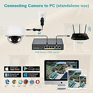 5MP PoE IP Dome Security Camera, 2.8mm Wide Angle, H.265 IP66 Waterproof Built-in Micphone/Audio, Compatible with Hik Vision NVR, Not PTZ Camera