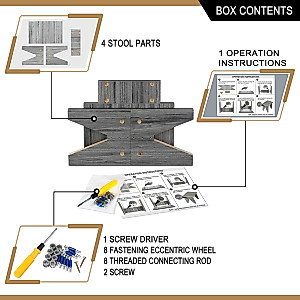 VALIANTOIN Wooden Step Stool for Kids and Adult 400 to 500lbs Capacity Garden Kitchen Washroom High Beds Footstool with Non Slip Pads
