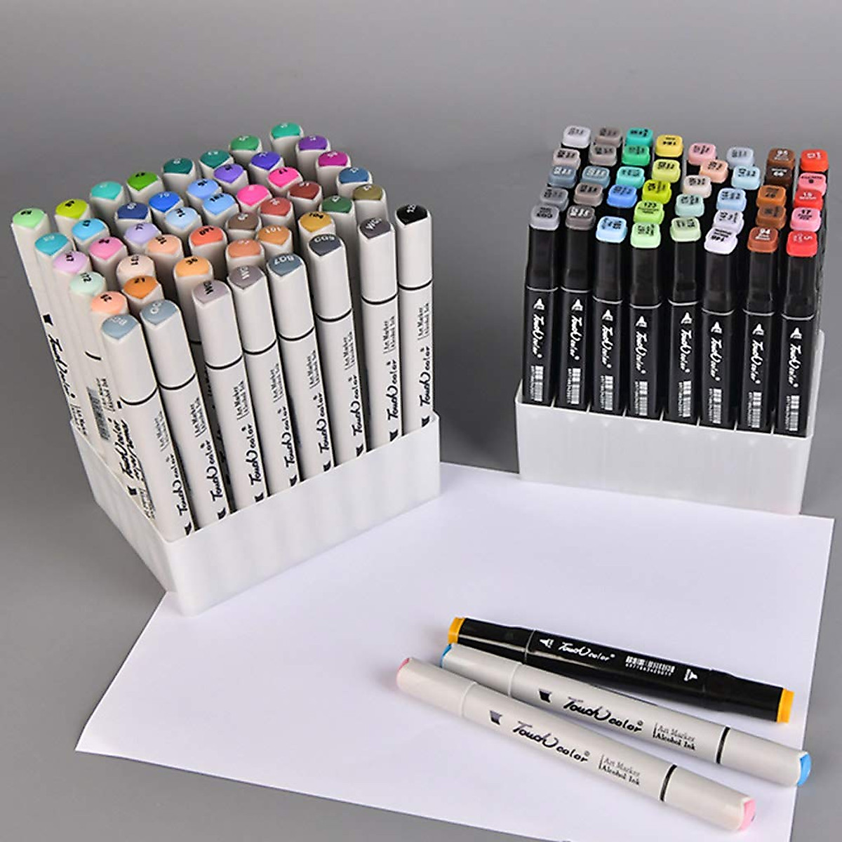 JinGuoZiLP 30/36/40/48 Slots Plastic Marker Pen Box Storage Holder Brush Pencil Rack Table Stand Paint Brushes Holding Organizer