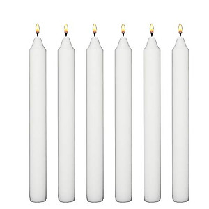 White Dinner Table Candles 7 Inch Tall Dripless Smokeless Unscented for Candlesticks 6 Hour Long Burning Candle Decorate Your Table Wedding and Christmas - Household Candle Stick 20 Pack