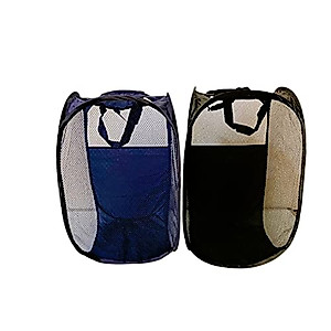 Laundry Pop-up Hamper Dirty Clothes Basket With Carry Handles Durable Fabric Collapsible Design for Clothes 2 Pack