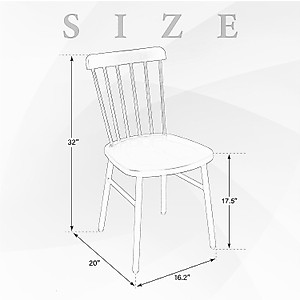 Anmutig Metal Patio Dining Chairs Side Chairs Indoor/Outdoor Windsor Style Metal Side Chair Farmhouse Chair with Spindle Back Set of 2 (Black)