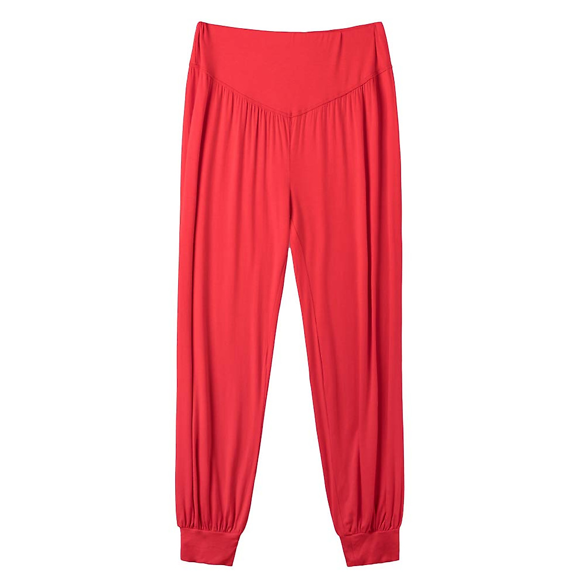AvaCostume Womens Modal Cotton Soft Yoga Sports Dance Harem Pants, XXL, Red