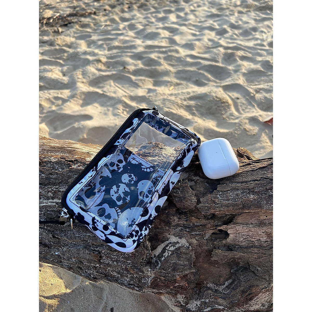 DQL Phone Purses with Crossbody Strap, Small Phone Holder with Interior Pocket for iPhone 15/14/13/12 - Skull Pattern