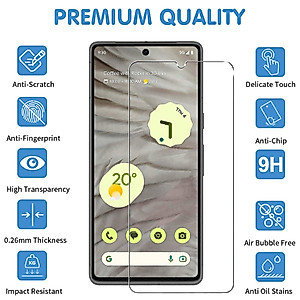 [4+4 Pack] Glass Screen Protector for Google Pixel 7a, 9H Tempered Glass, Ultrasonic Fingerprint Compatible, HD Clear Case Friendly for Google Pixel 7a 5G Glass Screen Protector