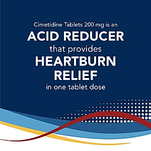 Cimetidine 200 mg - Heartburn Relief, Stomach Acidity Reducer by Equate, 60 Tablets (Pack of 5)