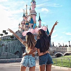 FANYITY Mouse Costume Ears,1 Pcs Mouse Ears Headbands for Girls & Women Party,Size Free