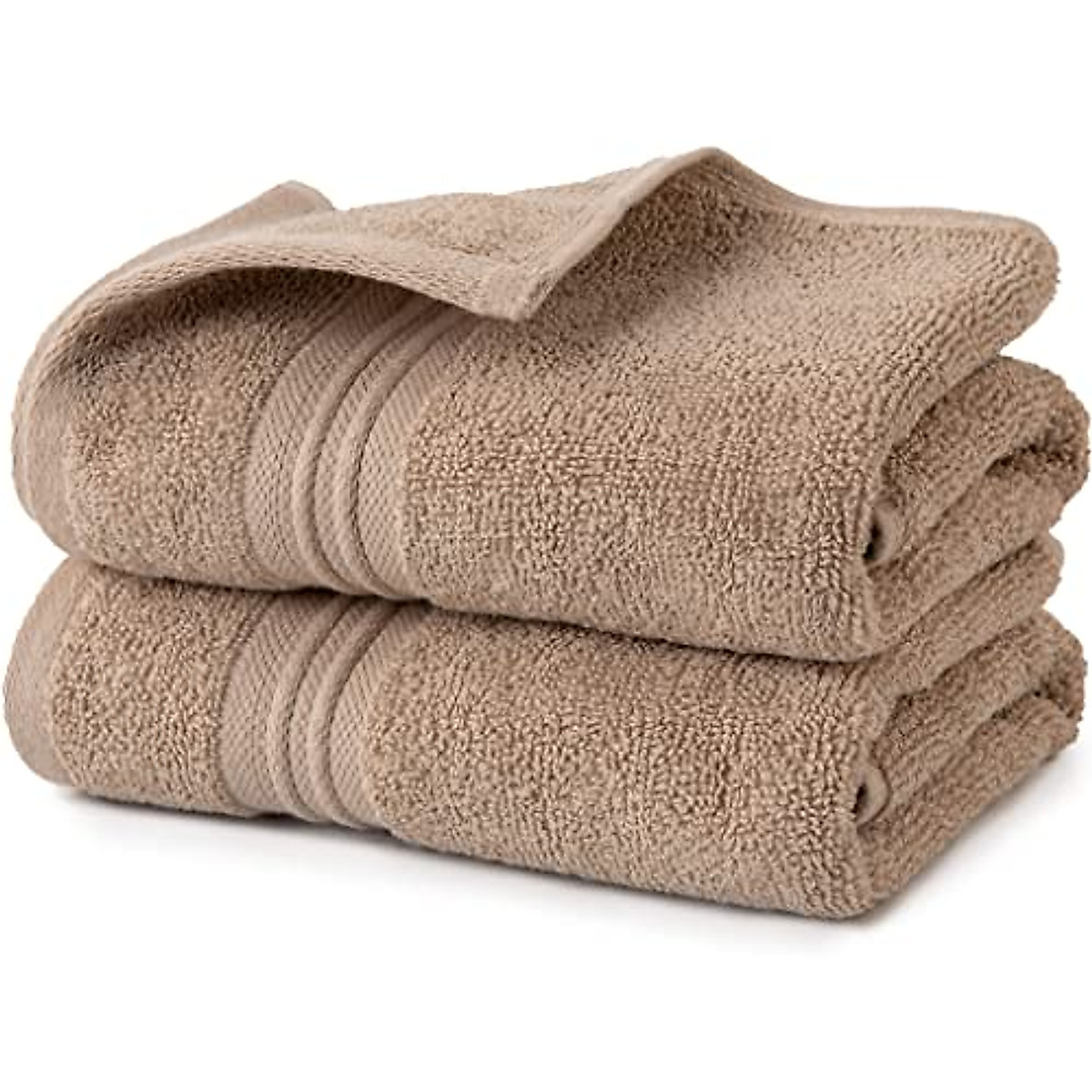 Bathroom Hand Towels Set 100% Cotton Tan, Oeko-Tex Terry Cotton, Soft and Absorbent Hand Towel, 500 GSM, Set of Two, 16 in x 28 in