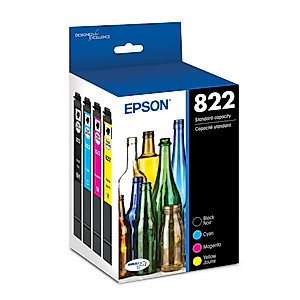EPSON T822 DURABrite Ultra -Ink Standard Capacity Black & Color -Cartridge Combo Pack (T822120-BCS) for Select Epson Workforce Pro Printers