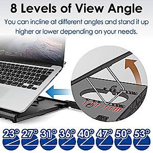 ELECOM Ergonomic Laptop Stand/Multi-Angle Adjustable/Heat Vent/Portable/Foldable/Laptop Up to 15.6 inches Black PCA-LTS8BK, Normal - Black