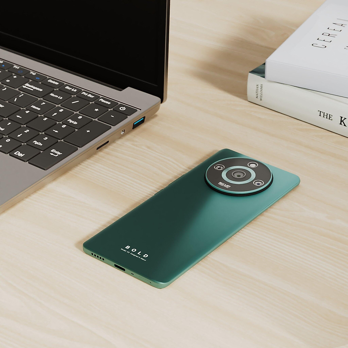 BLU Bold N3 | 2023 | 5G | 3-Day Battery | Unlocked | 6.78” FHD+3D AMOLED Display | 256/8GB | Triple AI 50MP | NFC Capable | US Version | US Warranty | Sage Green