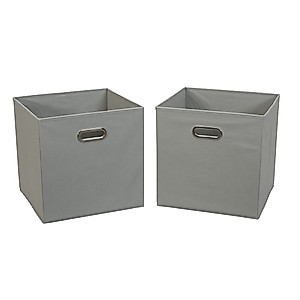 Household Essentials, Teafog 2 Pack Open Storage Bins with Dual Handles, 13 x 12 x 13