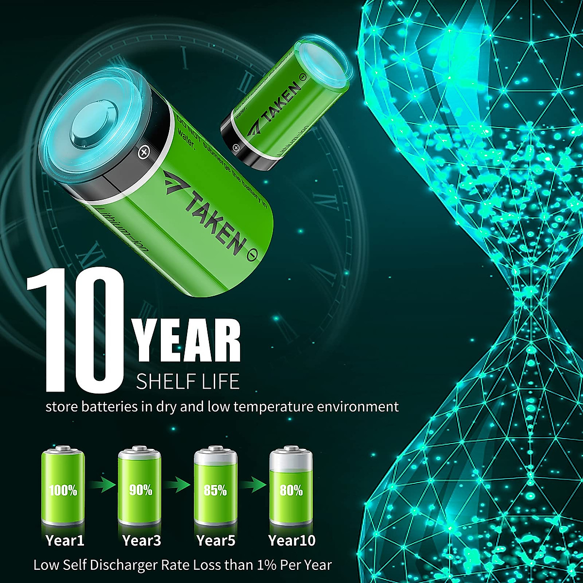 Taken 8 Pack CR123A Lithium Batteries 3.7V 123 Batteries Lithium [CAN BE RECHARGED] with Charger for Arlo VMC3030 VMK3200 VMS3330 3430 3530