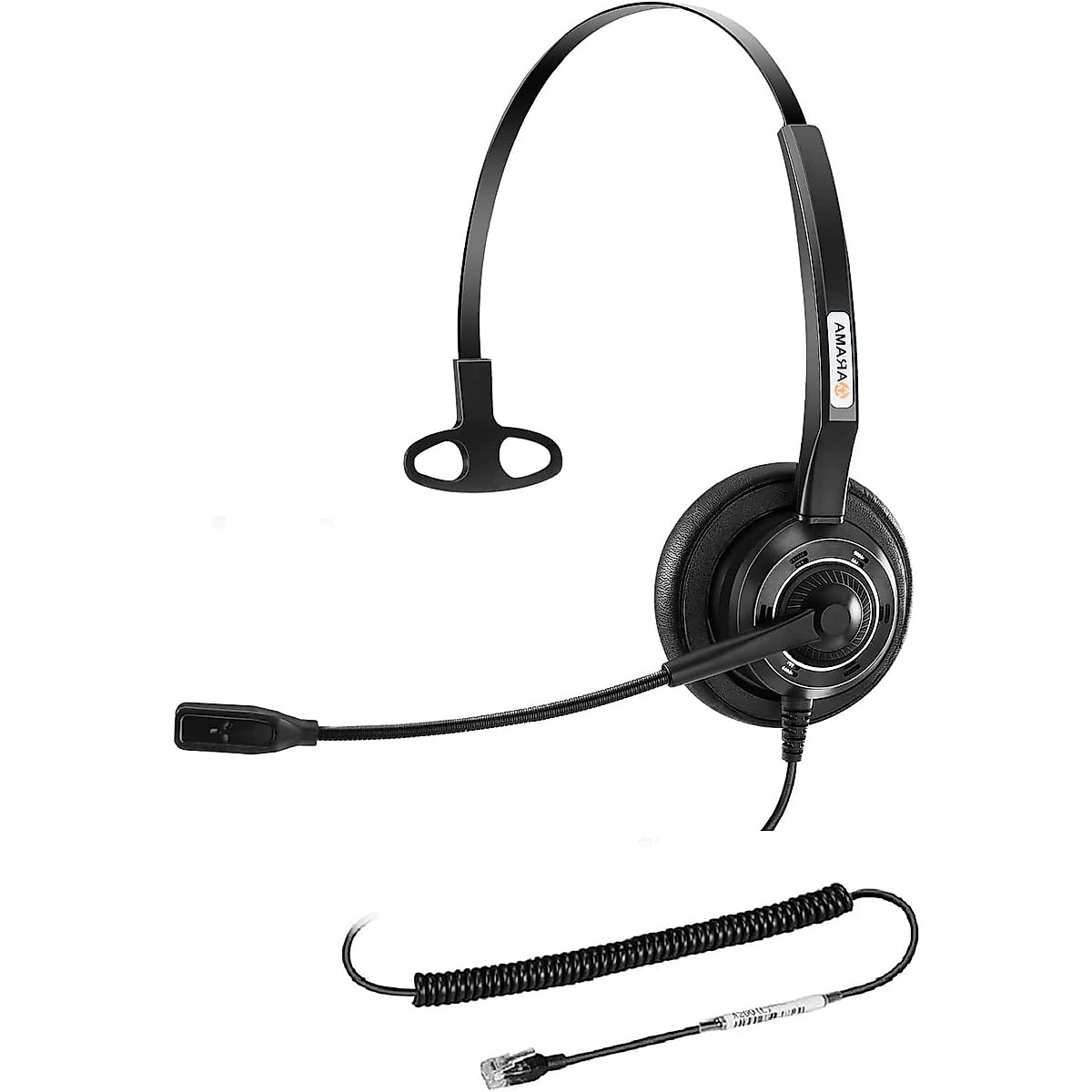 Arama Yealink Phone Headset with Microphone Noise Cancelling, RJ9 Office Telephone Headsets Compatible with Yealink T20P T21P T26P T23G T46G T48G T42S T46S Avaya 1608 9608 9611 Grandstream (A200Y1)
