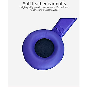 Asmi Bluetooth Headphones, Wireless Cat Ear Headphones LED Light Up Wireless Headphones Over Ear, Foldable & Lightweight Stereo Wireless Headset for Travel Work TV PC Cellphone (Purple)