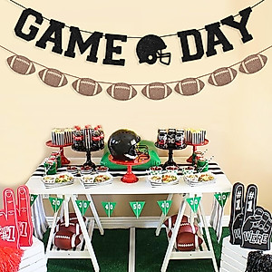 FAKTEEN Football Party Banners Game Day Banner with Football Garland Banner for Football Party Decorations Sports Football Theme Festival Birthday Baby Shower Decoration Supplies