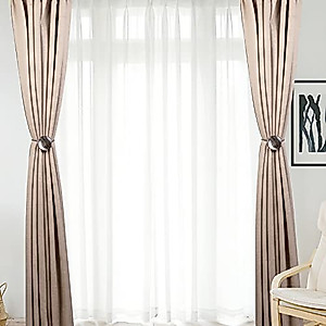 Labupa Curtain Tiebacks, 12 Inch Inlaid Shell Sequins Magnetic Tie Backs Patented Curtain Drapery Holdback Window Modern Decorative Holders with Rope for Home Cafe Balcony (Red, 2 Pack)