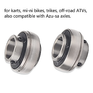 Go-Kart Live Axle Bearing Kit (1 inch) Compatible with Azusa axles, Also for Go Karts Mi-ni Bikes/Trikes/Off Road ATV - Axle with 3-Hole Flangettes