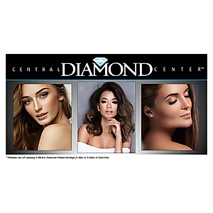 Central Diamond Center 14K Gold Posts & Sterling Silver Princess Cut CZ Stud Earrings - 5.0mm 1.50cttw - Yellow Gold Plated