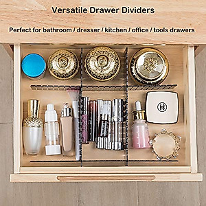 Qozary 42 Pack Adjustable Drawer Organizer Dividers for Socks, Underwear, Makeup, Kitchen, Dresser