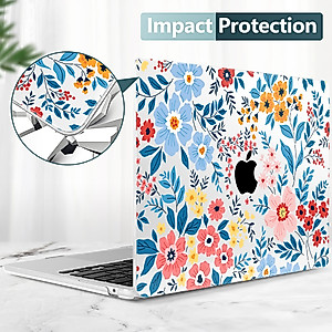 DONGKE for M3 M2 MacBook Air 15.3 inch Case 2023 2024 Release A2941 A3114 with Retina Display & Touch ID, Plastic Hard Case & Keyboard Skin & Screen Protector for MacBook Air 15" - Multicolor Flowers