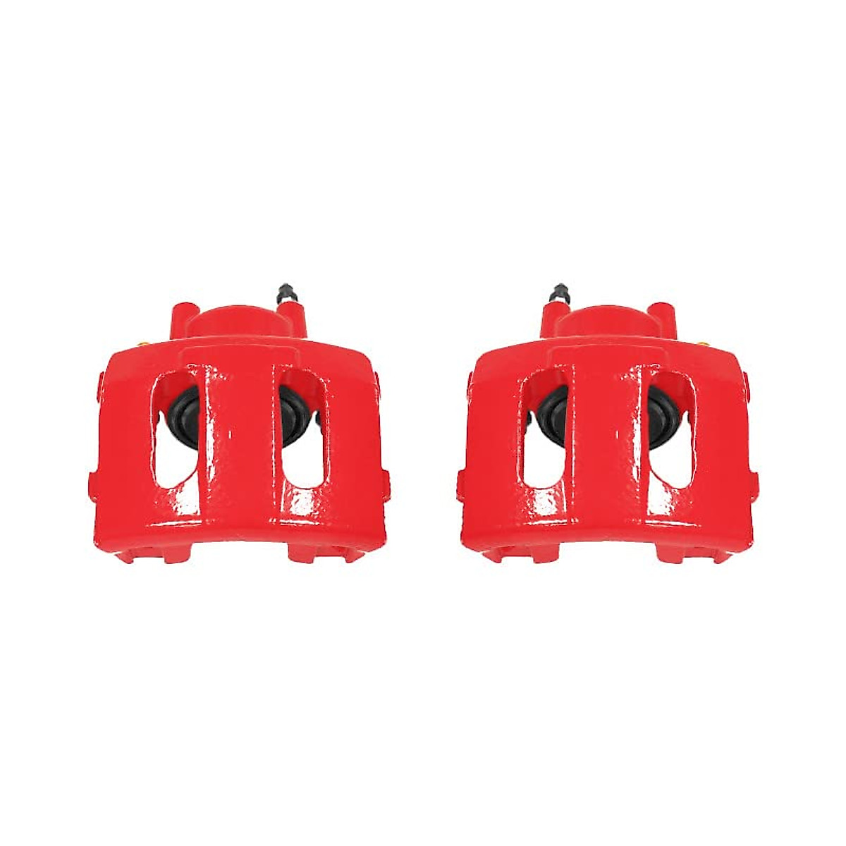 Power Stop S4339 Front Pair of High-Temp Red Powder Coated Calipers For 1991 - 2001 Jeep Cherokee Mid Size XJ | 1993- 1998 Grand Cherokee | 1990 - 2006 Wrangler [Application Specific]