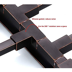 ELLO&ALLO Oil Rubbed Bronze Towel Bars for Bathroom Wall Mounted Swivel Towel Rack Holder with Hooks 4-Arm