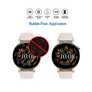 MIHENCE [ 3PCS ] Compatible for Huawei watch GT3 42mm Screen Protector, 3D Full Screen Coverage Case Curved Edge HD Premium Real Screen Protector for Huawei watch GT 3 (42mm) Smartwatch [ TPU ]