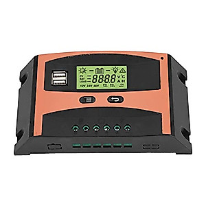 MPPT Controller, Fydun Simplified Version MPPT Charge Controller PCB Circuit Board Solar Panel Regulator 12V / 24V LCD Display Automatic Battery Controller Orange + Black(30A)