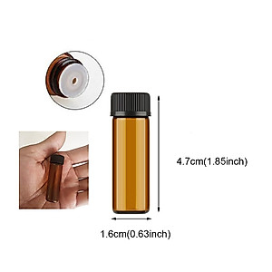 Elfenstall 10PCS 5ML 1/6oz Amber Glass Bottle with Orifice Reducer and Screw Cap For Essential Oil Perfume Liquid DIY Sample Vials 1pc Clean Cloth + free 3ml Dropper