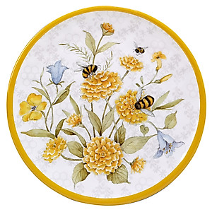 Certified International Bee Sweet 9" Melamine Salad/Dessert Plates, Multicolor, Medium, Set of 6