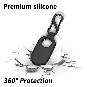Geiomoo Silicone Case for Galaxy SmartTag2, Protective Cover with Carabiner (Black)