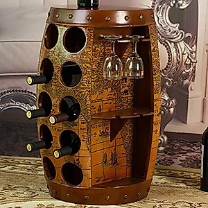 Floor-Standing Half of The Barrel Creative Decor Display Stand Stable Wine Cellar Storage Box J1028, PIBM