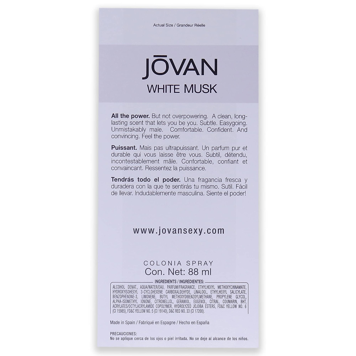 JOVAN WHITE MUSK by Jovan COLOGNE SPRAY 3 OZ
