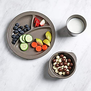 PandaEar Safe Stackable (4 Pack) Authentic Bamboo Baby Toddler Bowls Dinnerware, Non-Toxic Top Rack Dishwasher Safe, Eco-Friendly BPA Free(Neutral)