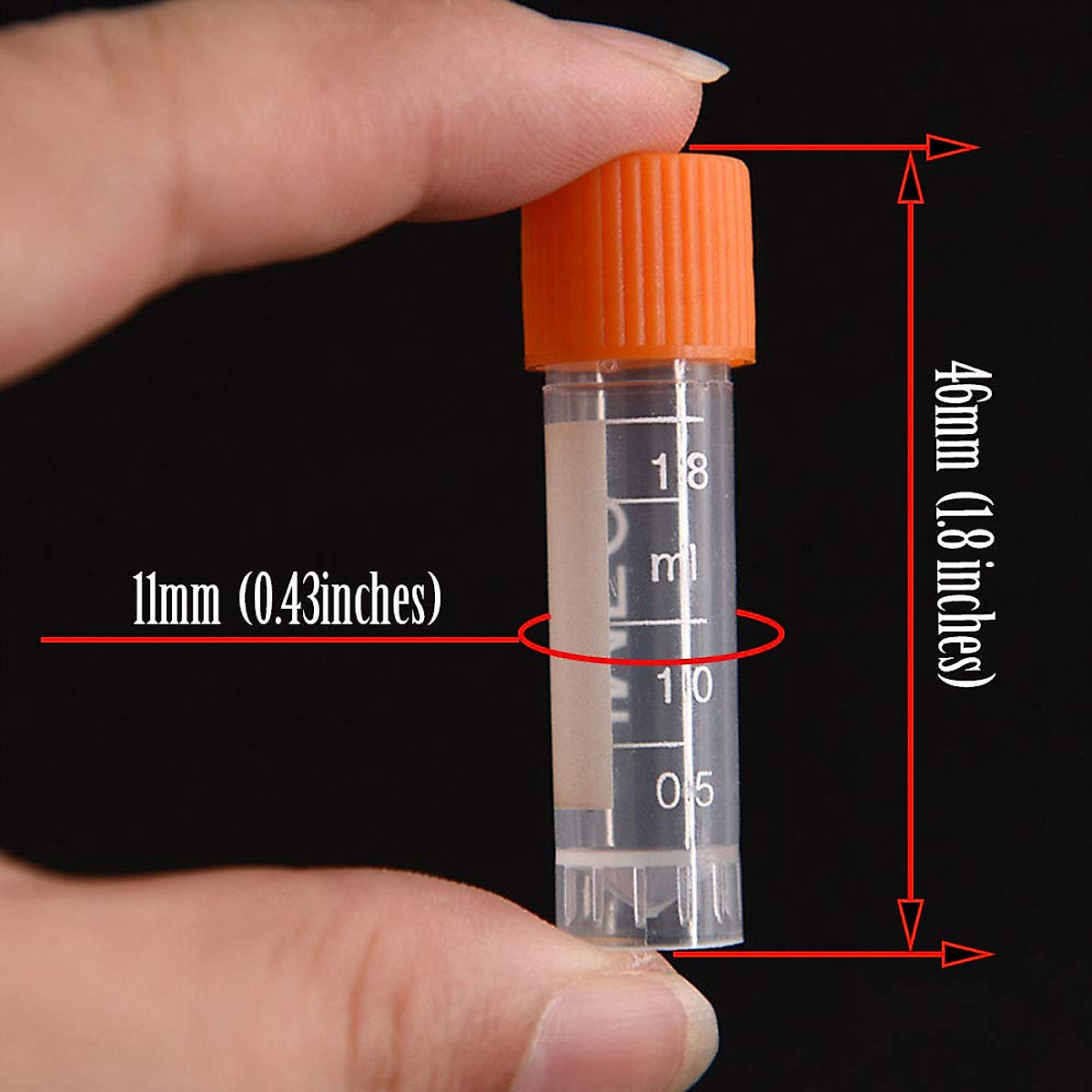 81PCS Cryo Tubes 2ml, Plastic Small vials with Screw caps Sample Tubes,PP Material ，with Silica Gel Gasket，Free from DNase, RNase, Human DNA