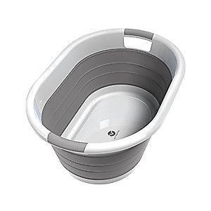 Vremi Collapsible Plastic Laundry Basket (grey)
