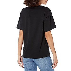 The Drop Women's Lydia Loose Short Sleeve Drop Shoulder Jersey T-Shirt, Black, XL
