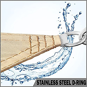 ShadeMart 12' x 12' x 12' Beige Triangle Waterproof Sun Shade Sail Canopy Awning, 95% UV Blockage & Water Resistant SMTADT12, Outdoor Backyard Patio Garden Carport - We Make Custom Size