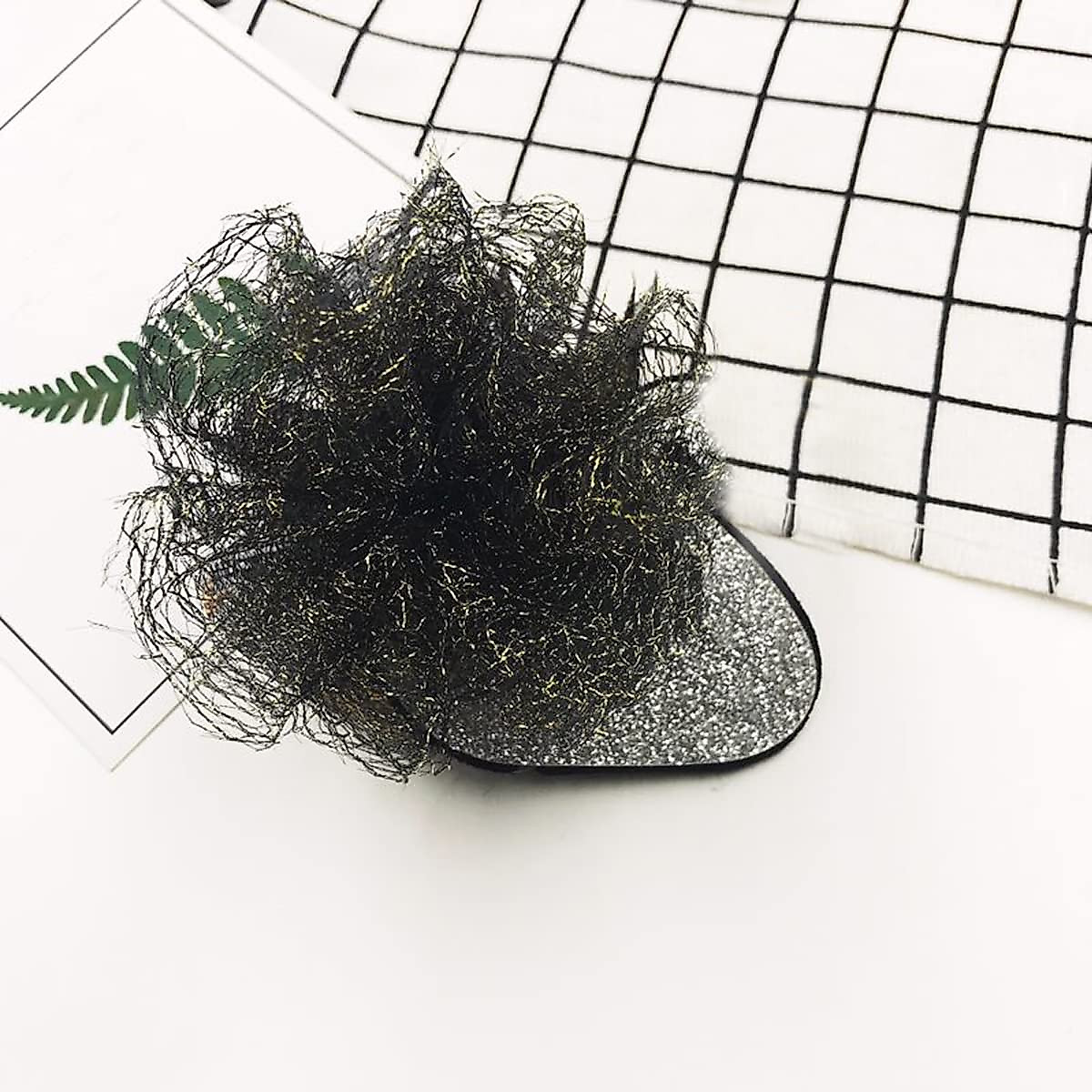 Queenbox 6"x10 Yards Openwork Tulle Ribbon, Irregular Spider Web Mesh Hollow Gauze Roll Hole Lace Net Thin Fabric for DIY Art Craft, Black