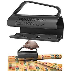 THMORT Wrapping Paper Roll Cutter with Handle (2-Pack) Push Cut Gift Birthday Wrapping Paper for Kids Boys and Girls Adults Man Woman Easy Sliding Gift Wrap Cutter Holder Dispenser Clamp Tool Tube.