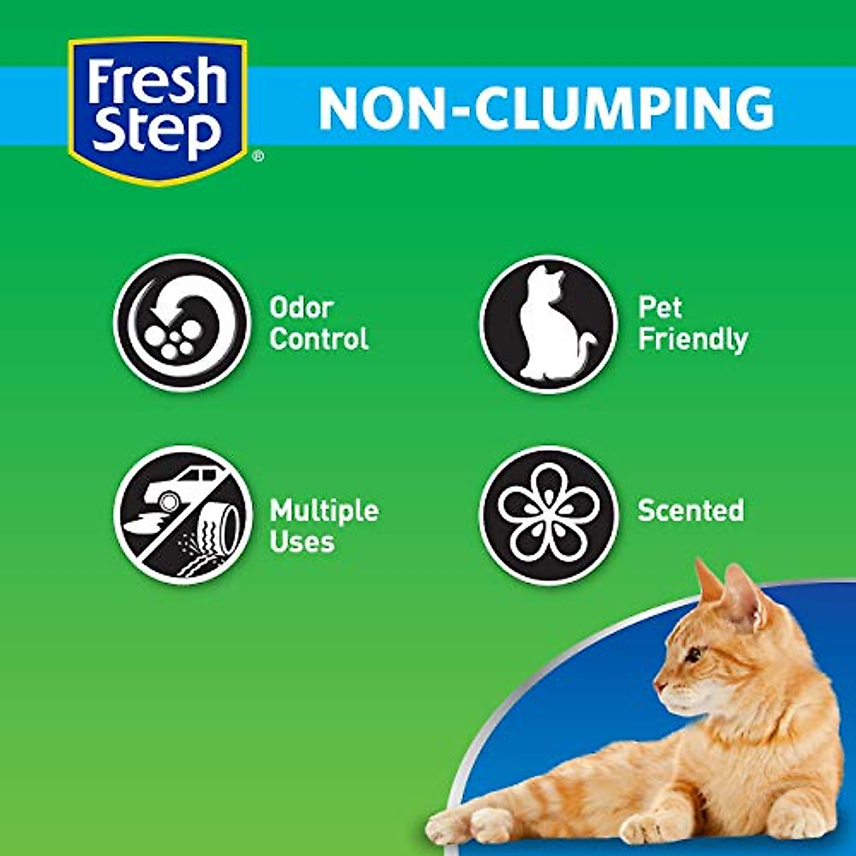 Fresh Step Non Clumping Cat Litter With Febreze Freshness, With 7-Day Odor Control, 14 lb. Bag