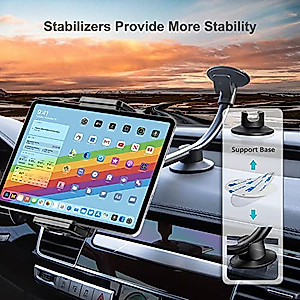 Newward Car Phone Holder Mount, 13'' Long Arm Truck Cell Phone Holder for Car Windshield with Strong Suction Cup Anti-Shake Stabilizer, Compatible 4.7-12.9 Inch Smartphone and Tablet iPad