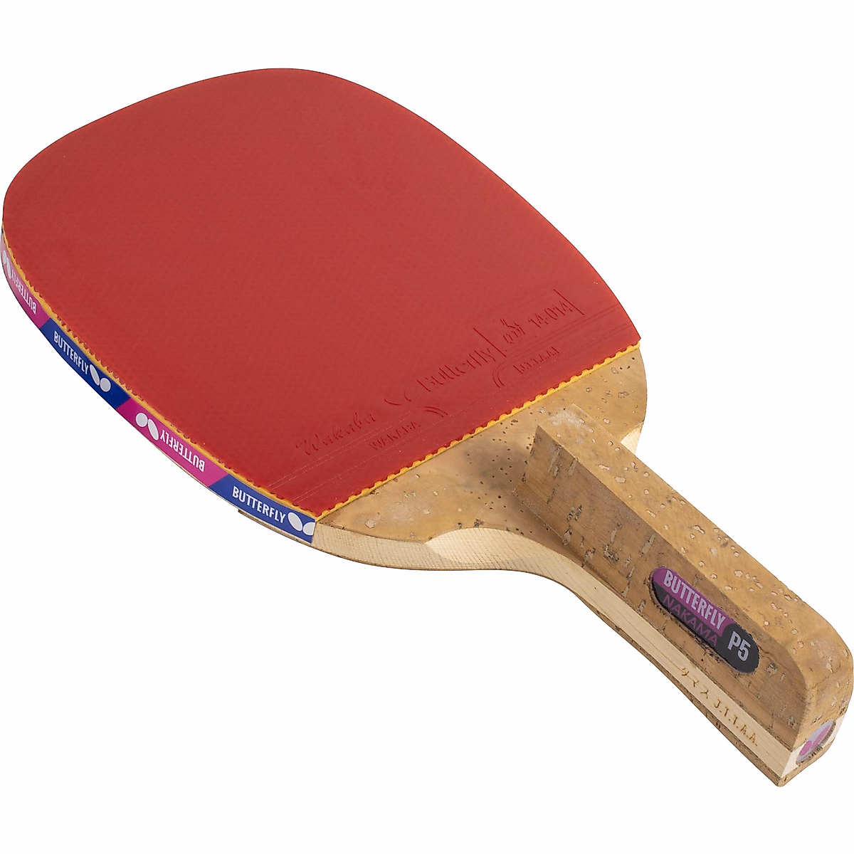 Butterfly Nakama P5 Japanese Penhold Table Tennis Racket | Nakama Series | Outstanding Control with Reliable Speed and Spin | Recommended for Beginning Level Players, red