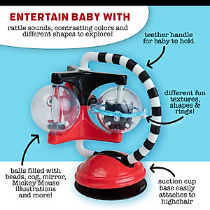 KIDS PREFERRED Disney Baby Mickey Mouse Plastic Activity Station Toy, Black and White High Contrast, Boys and Girls Ages 6 Months +, Multicolored (81251)