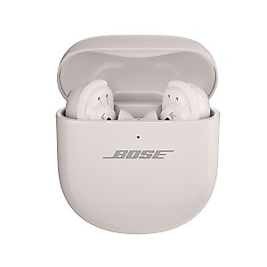 Bose QuietComfort Ultra True Wireless Bluetooth Adjustable Noise Cancelling Earbuds, Spatial Audio, Up to 6 Hours of Play Time, White Smoke Bundle with Fit Kit