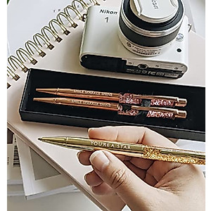 MESMOS Fancy Pens for Journaling, Boss Lady Gifts for Women, Gifts for Boss Women, Nice Pens for Women, Teacher Appreciation Gifts, Pretty Cute Pen Set, Inspirational Motivational Pens, Luxury Pens