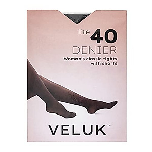 Veluk Sheer Tights For Women Lite 40 Denier With Shorts, Half-Matte Surface, Round Seams, Elastic Belt and Compacted Toe